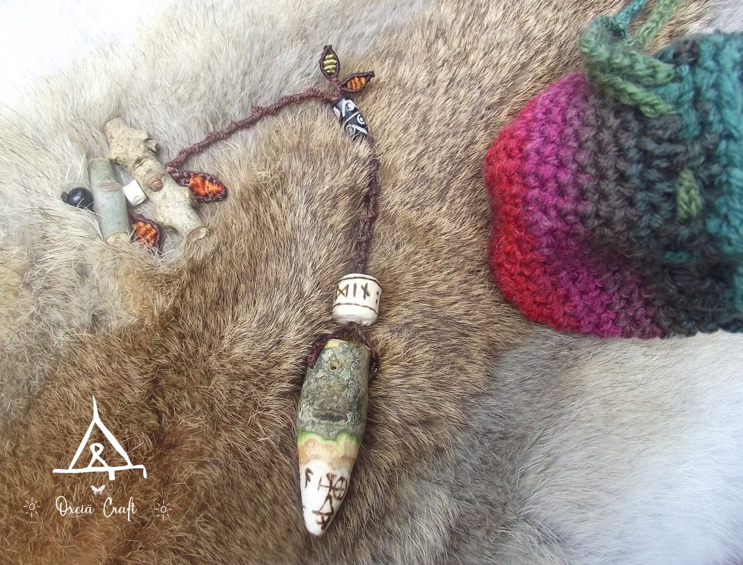 Handmade Sami Wooden Pendulum Runic Norse Pendulum Odin and Shaman ...