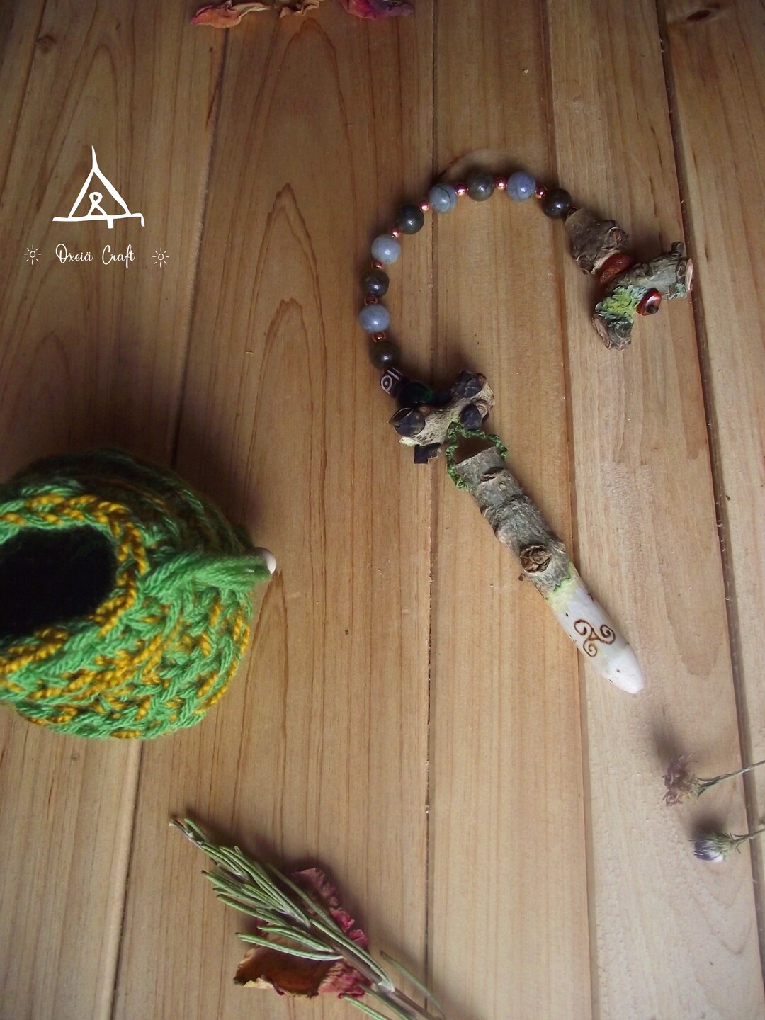 Celtic Goddess Brigid Prayer Beads Rosary and Pendulum, Crystals, Pagan ...