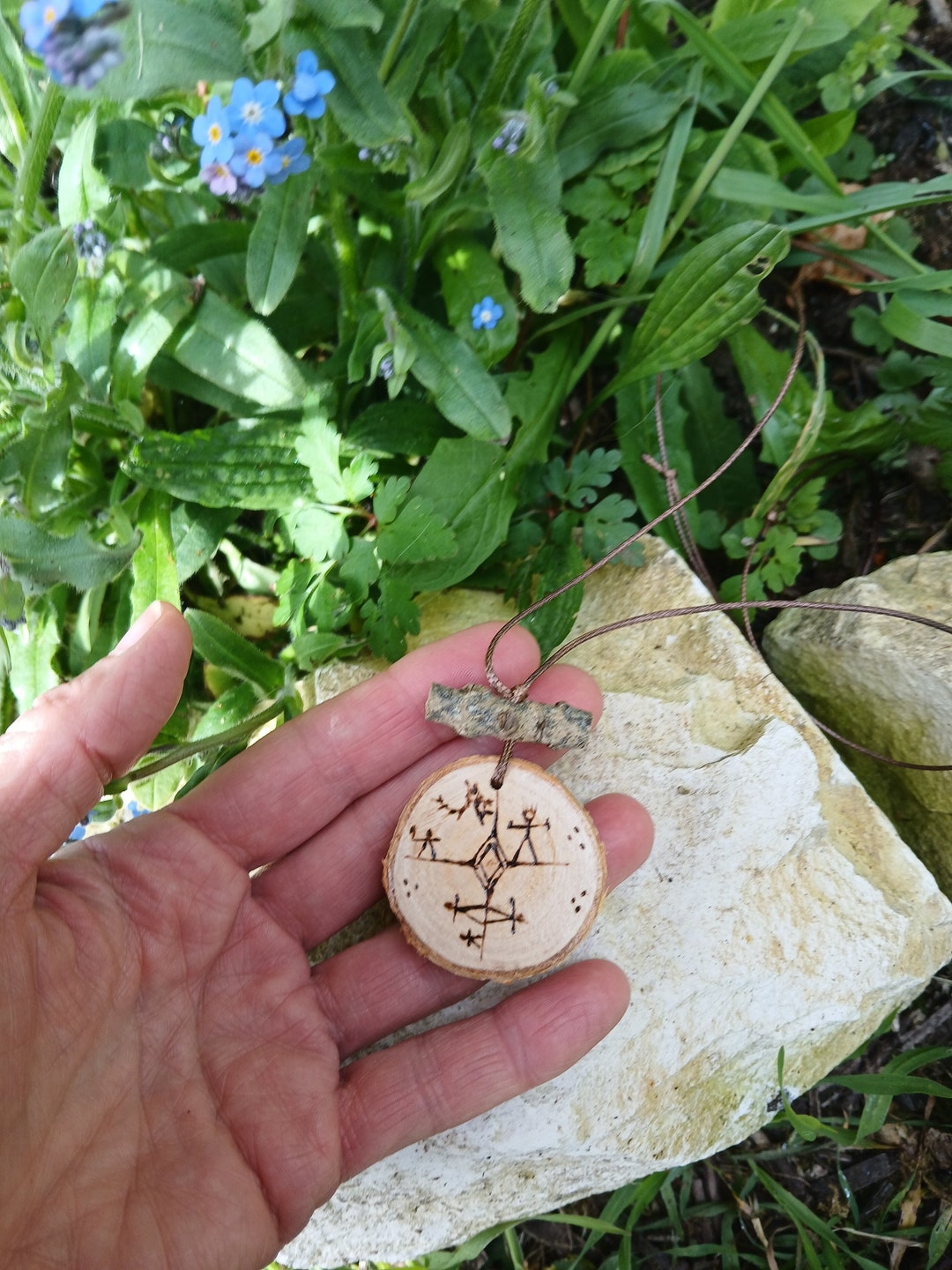 Sami Shaman Amulet- Sami Ethnic Jewelry- Wooden Necklace- Natural ...