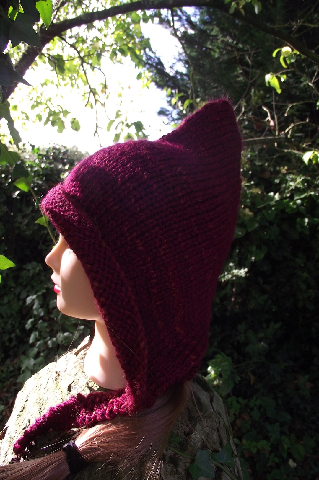 Druid Pointed Handmade Crochet Bonnet,bonnet Ethnic Cowl Winter Gnome Hood Wizard Peaked Beanie ...