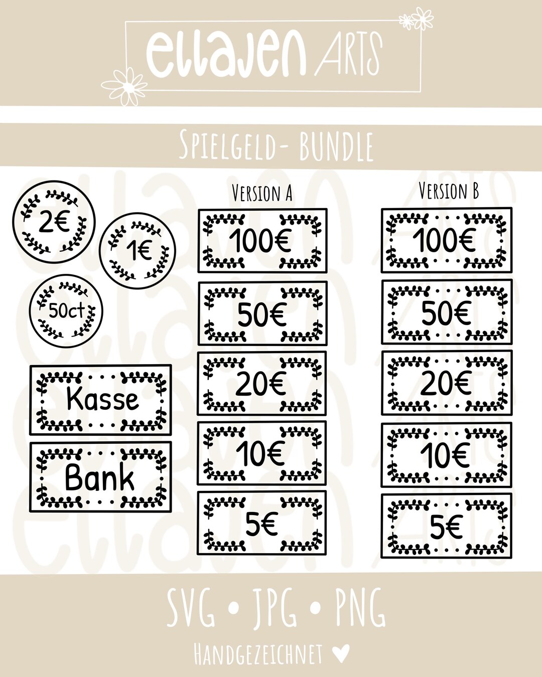 Play Money Bundle | DIY | Plotter File | SVG Bundle | Digital Download ...