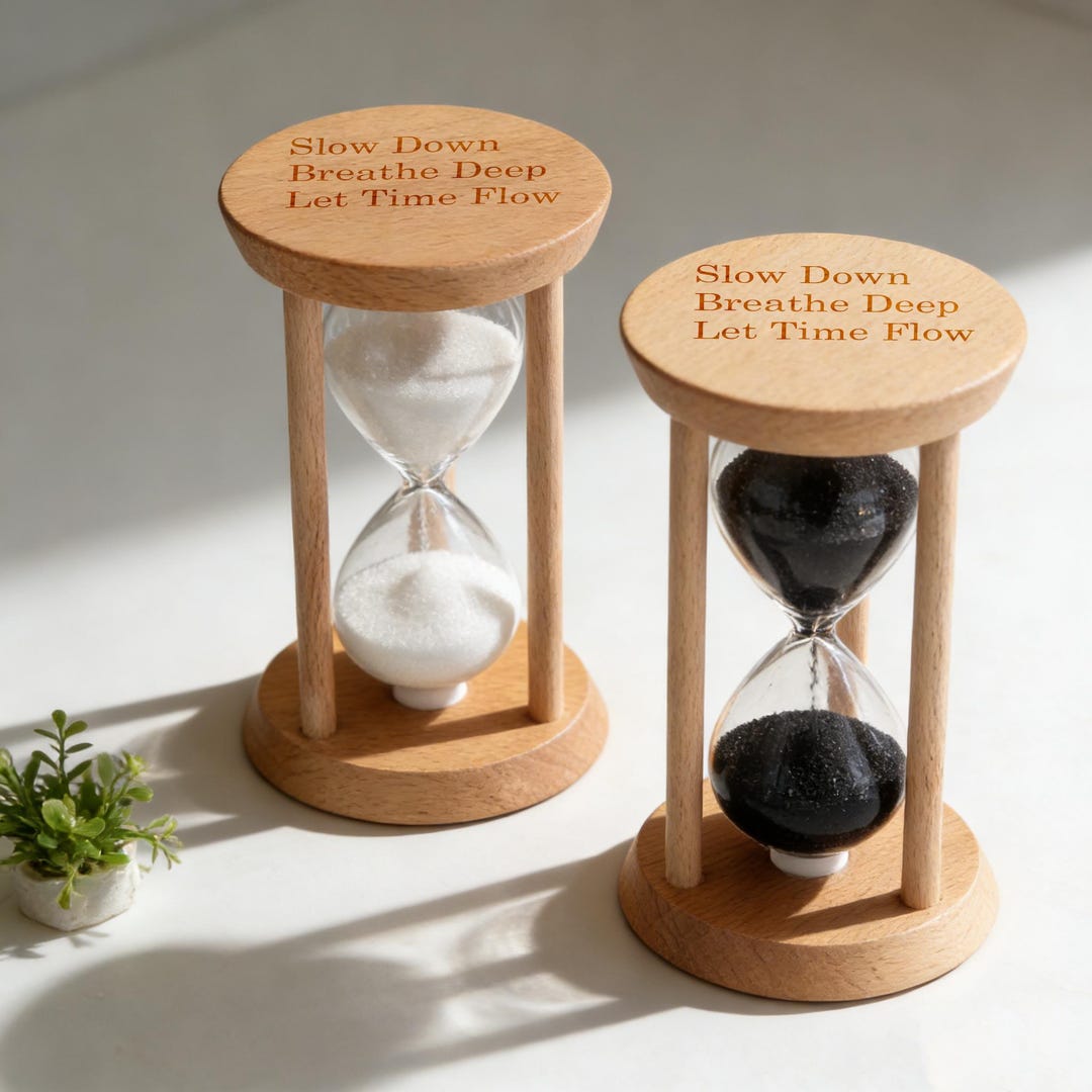 Personalized Wooden Hourglass Timer 5 10 20 30 Minute, Custom Engraved ...