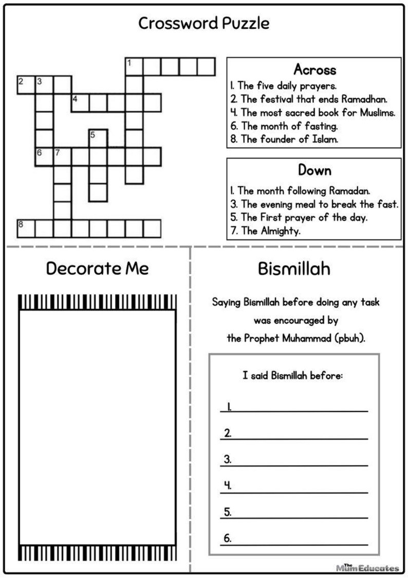 2026 Ramadan Activity Pack | Coloring Pages, Games, Riddles & Good ...