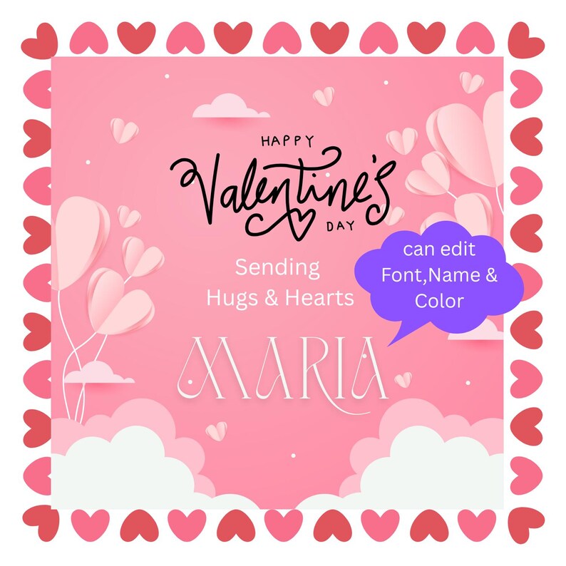Canva Valentine's Day Card Template | Editable Love Greeting (digital ...