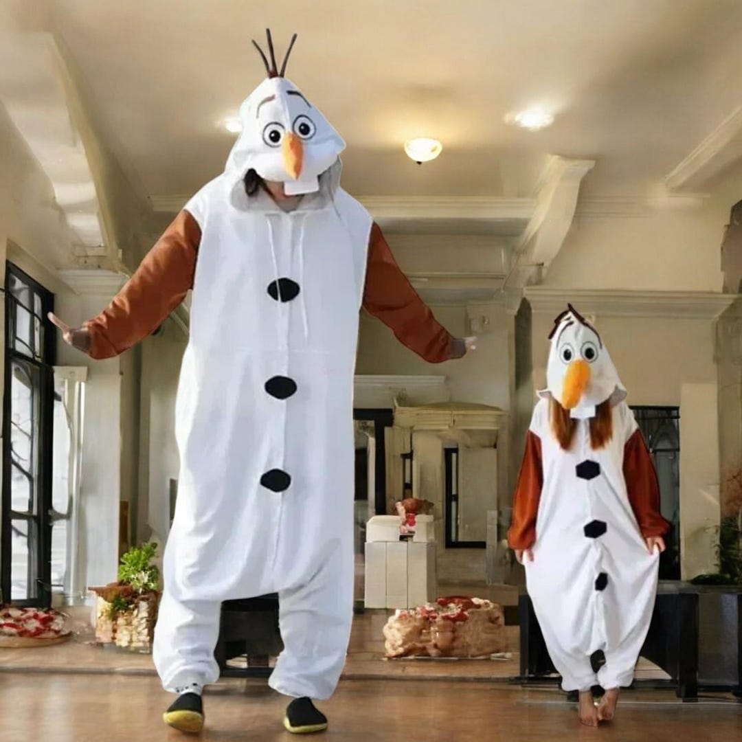 New Dis.ney Cosplay Costume Frozen Olaf Snowman Pajamas Adult Children ...