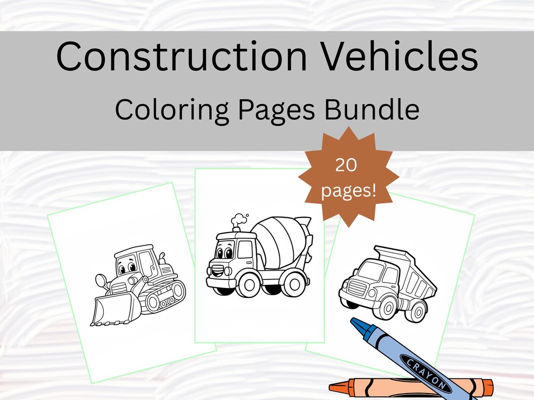 Construction Vehicle Coloring Pages for Toddlers | Trucks Coloring Book ...