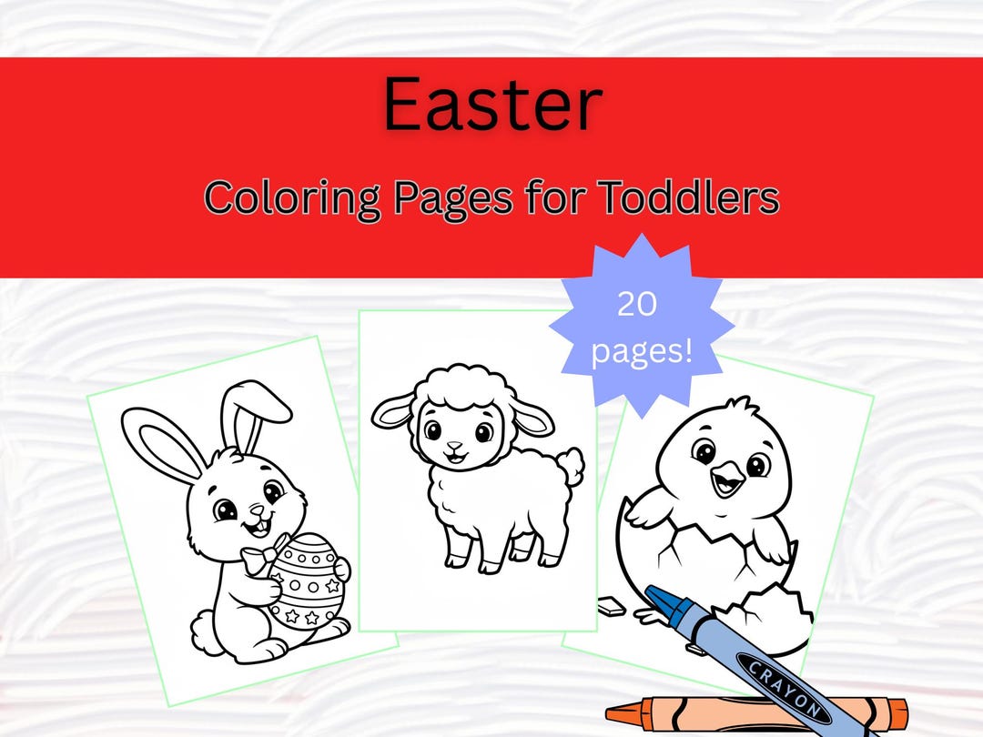 Easter Coloring Pages for Toddlers – 20 Simple Spring Printables (PDF ...