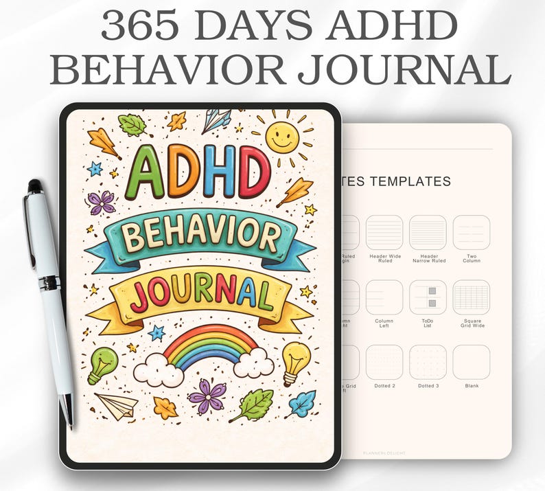 ADHD Behavior Journal, Daily Symptom Tracker, Emotions, Medication ...
