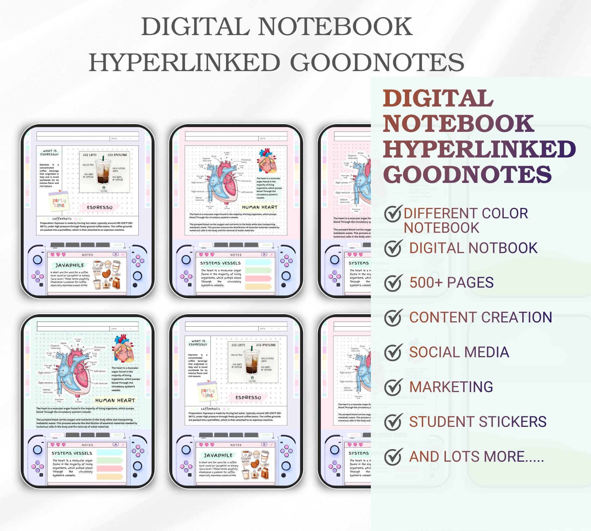 Hyperlinked Digital Notebook, Tabbed Planner for Goodnotes, Notability ...