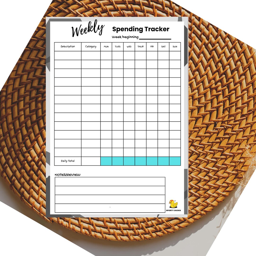 Weekly Spending Tracker Printable | Simple Minimalist Budget | Expense ...