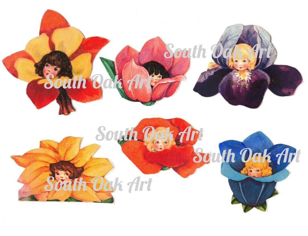 Printable Anthropomorphic Spring Flowers Mother’s Day Card - Etsy