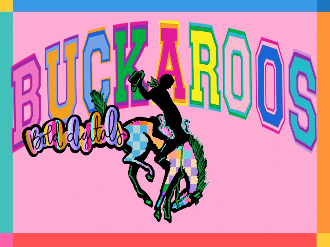 Buckaroos Mascot PNG, School Spirit Shirt Design (300 DPI Digital ...
