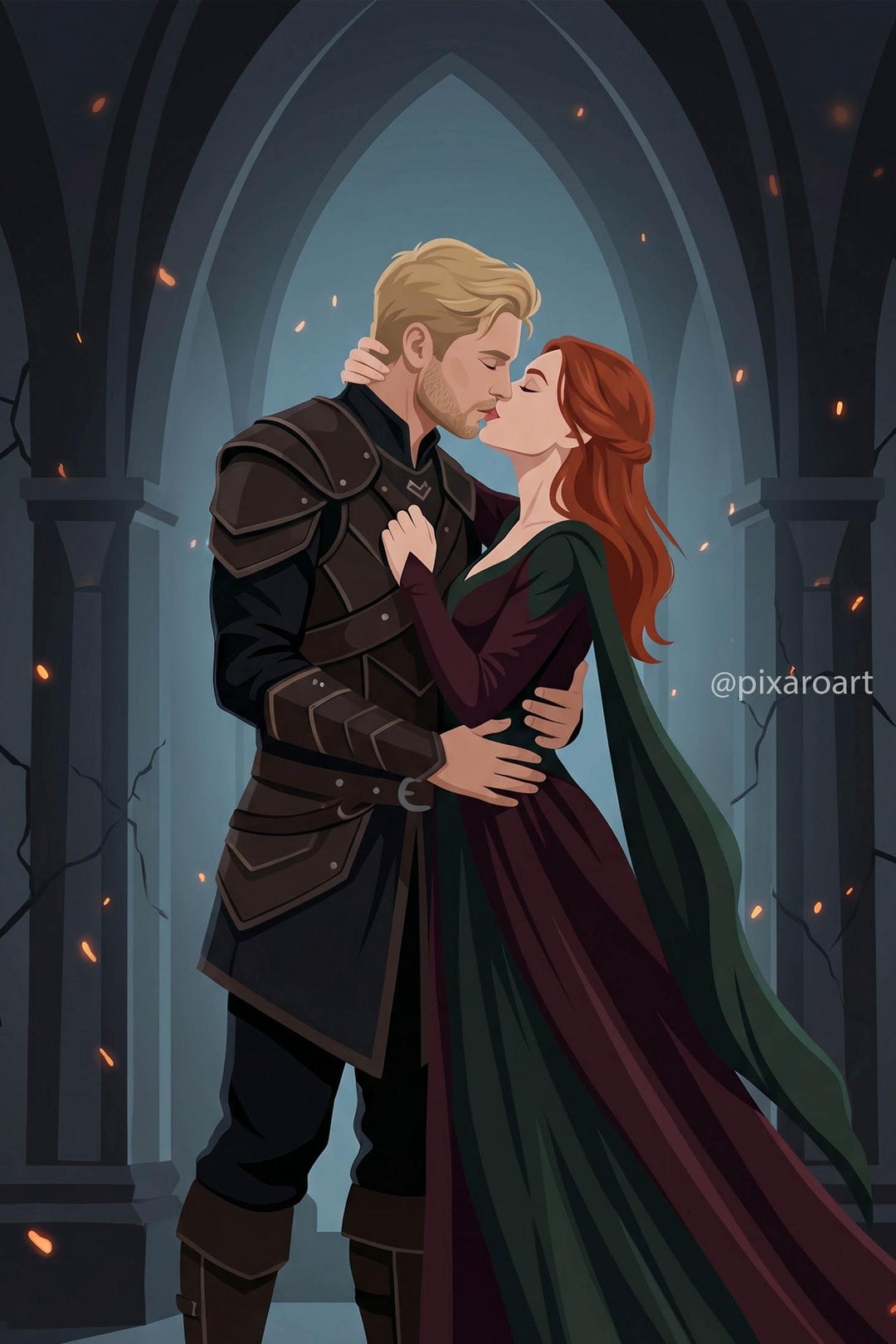 Fantasy Couple Dark Romance Art Commission for Authors, Custom Book ...
