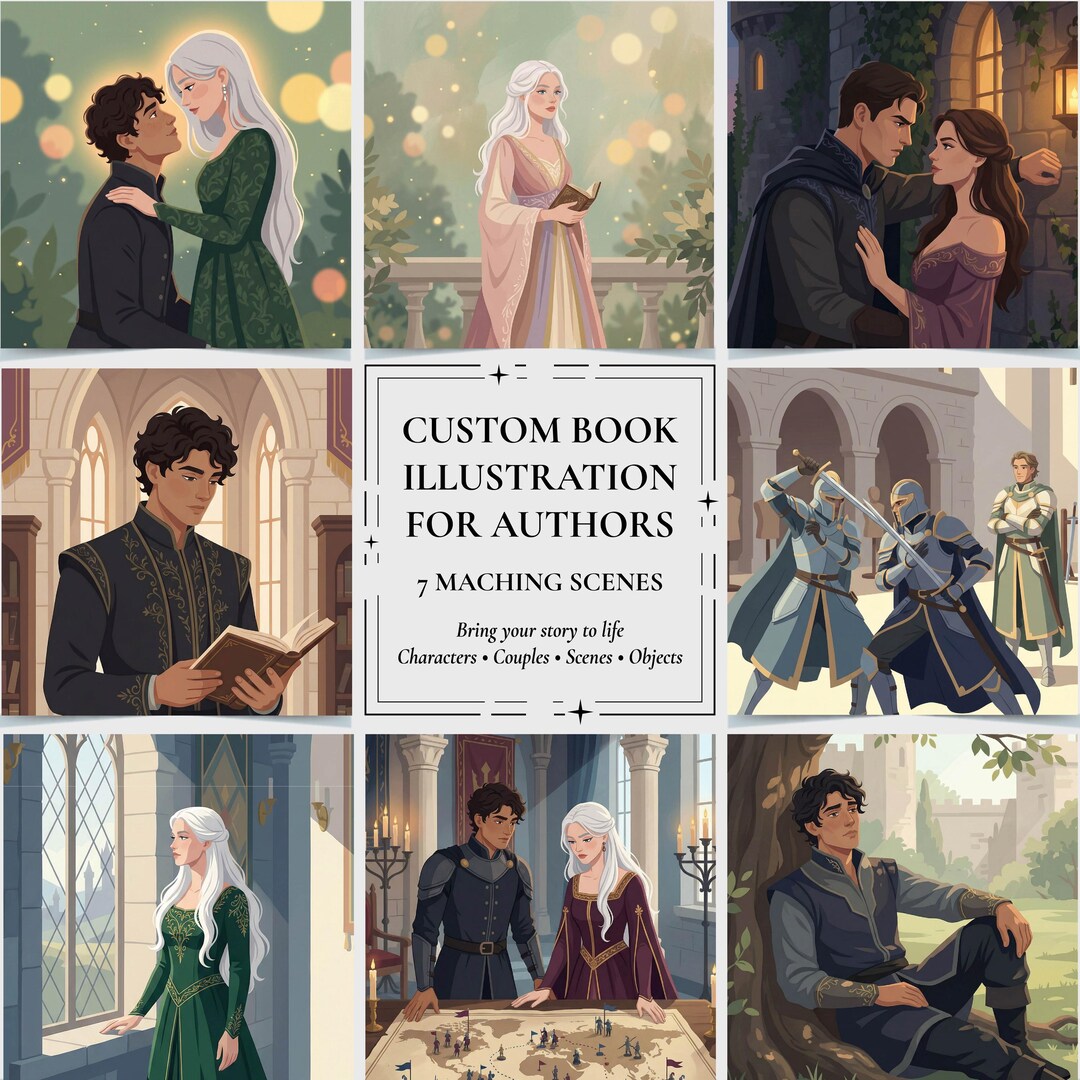 Custom Fantasy Book Illustration for Authors, Romantasy Couple Art ...