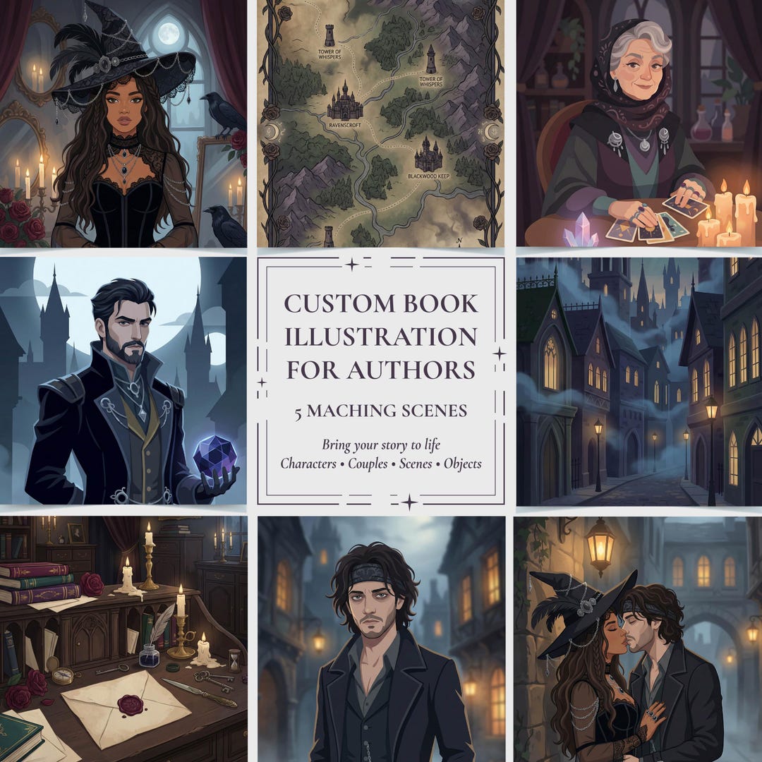 Custom Book Illustration Set for Authors, Dark Romance & Fantasy ...