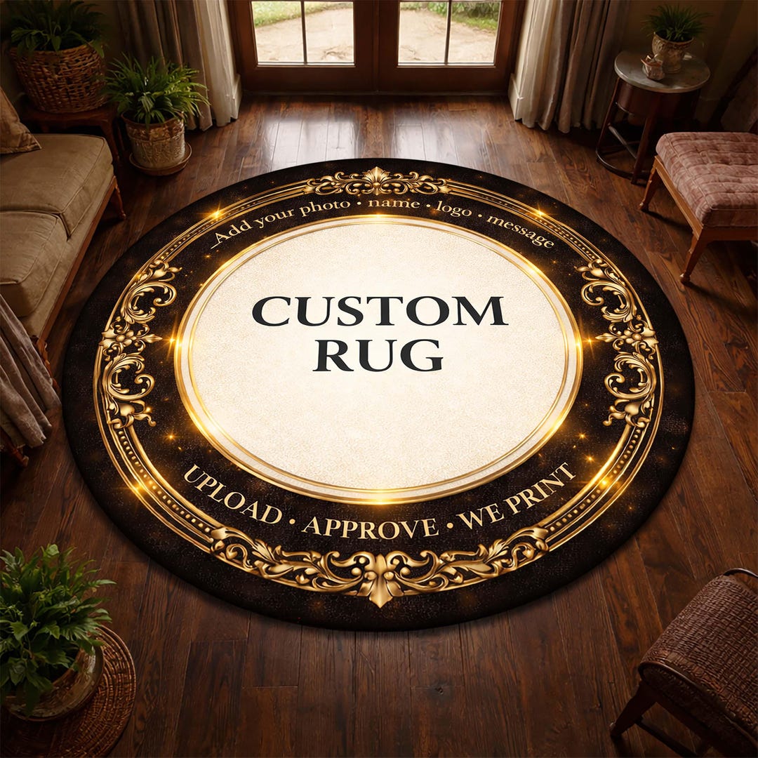 Personalized Custom Round Rug With Your Photo, Logo, Name or Message ...