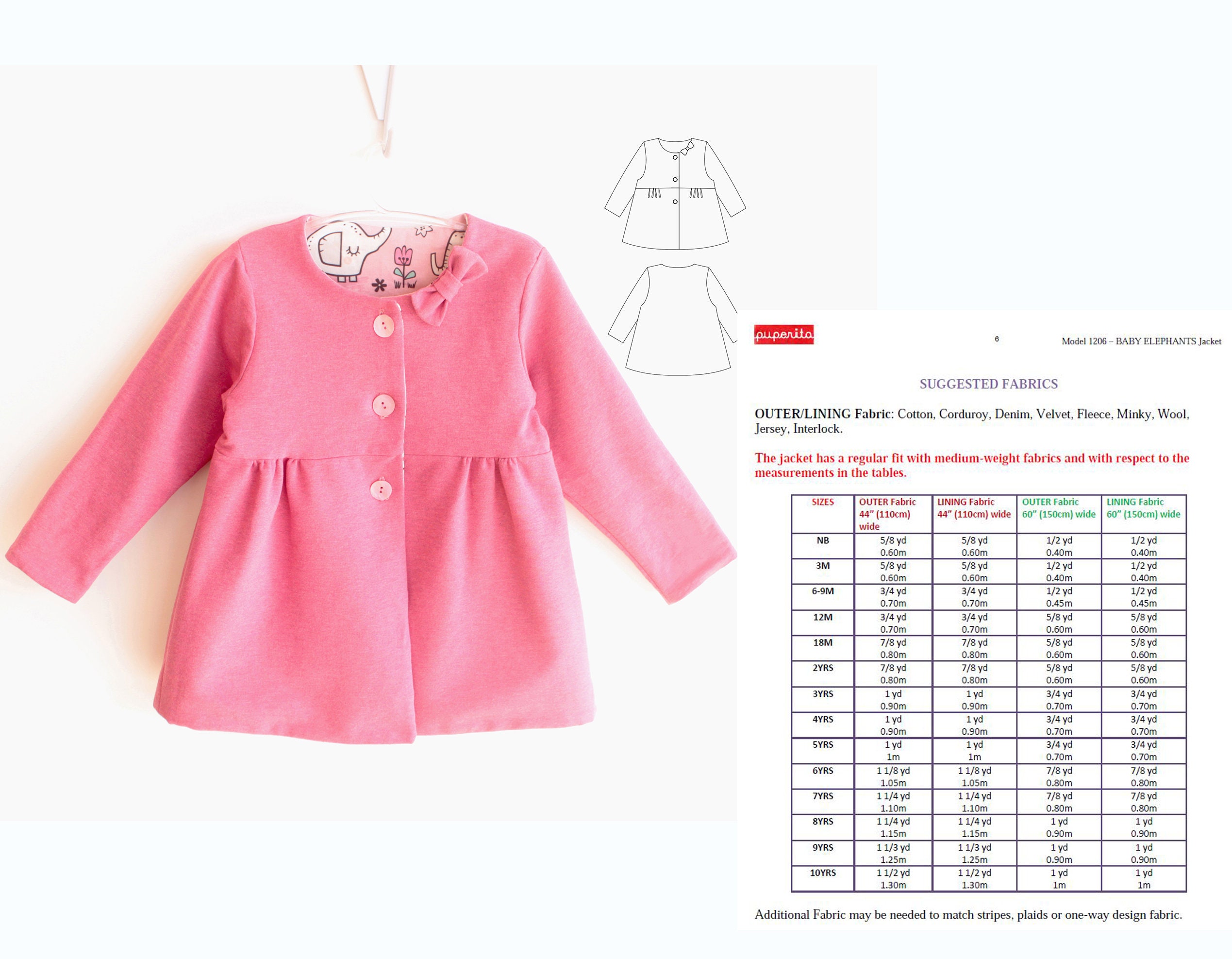 Reversible Girl Baby Girl Jacket pattern Pdf sewing BABY | Etsy