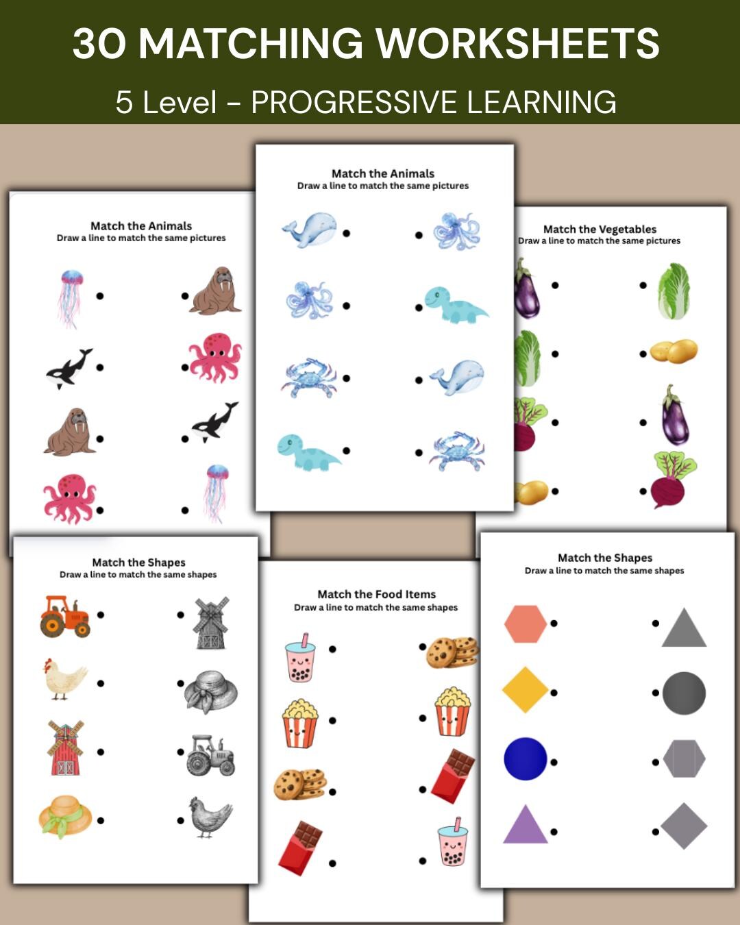 30 Matching Worksheets for Toddlers & Preschoolers | Progressive ...