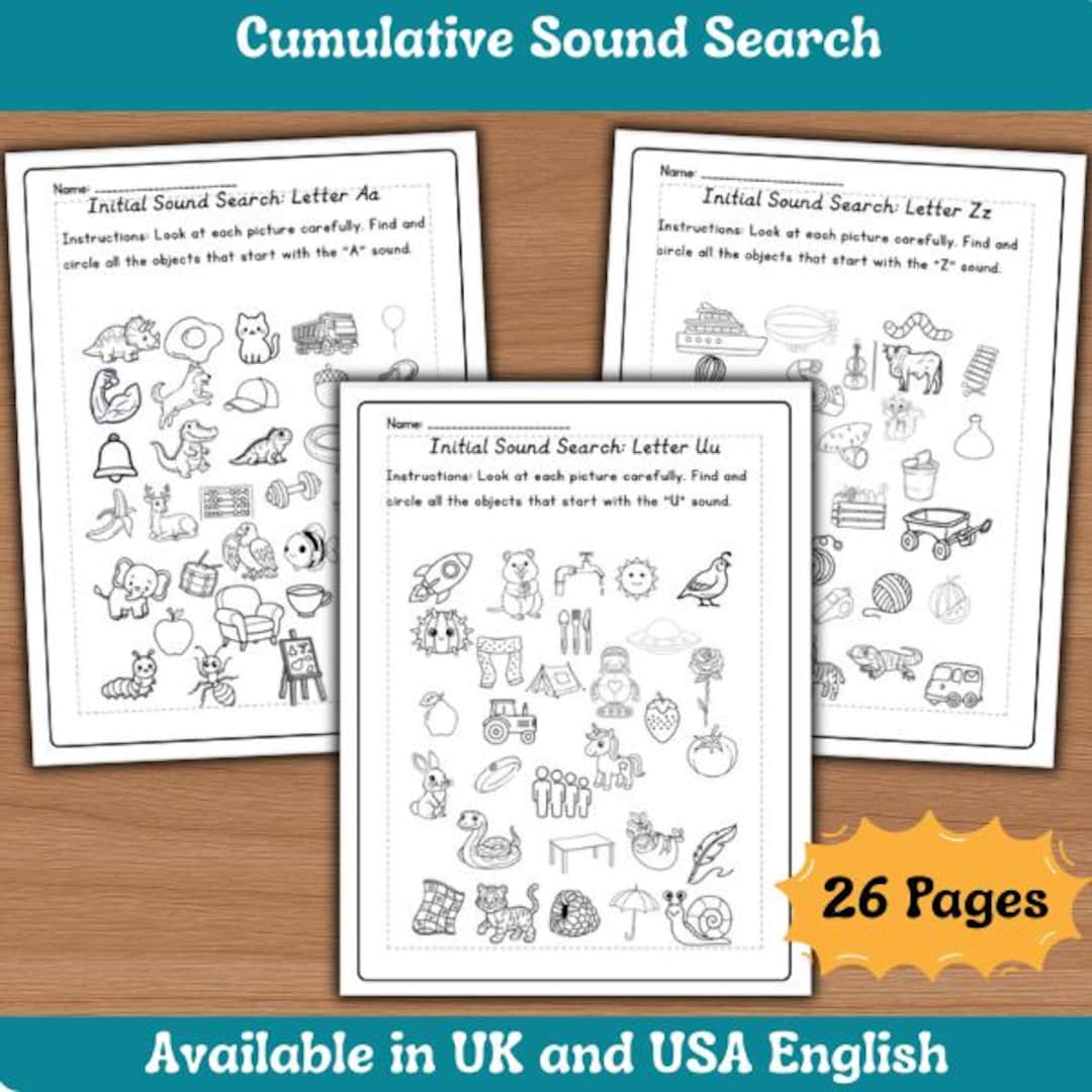 Alphabet Initial Sound Search | Phonics Letter Hunt Worksheets | A-Z ...