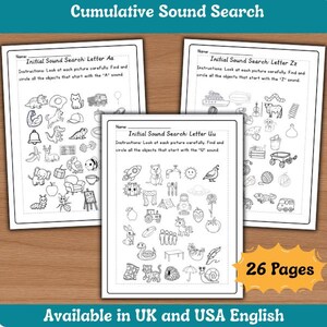 Alphabet Initial Sound Search | Phonics Letter Hunt Worksheets | A-Z ...
