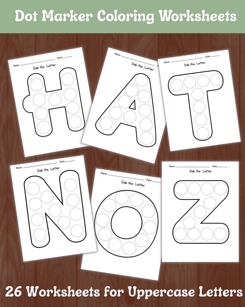Dot Marker Alphabet Activity – A-Z Uppercase Letters (printable PDF A4/US Letter) - Etsy
