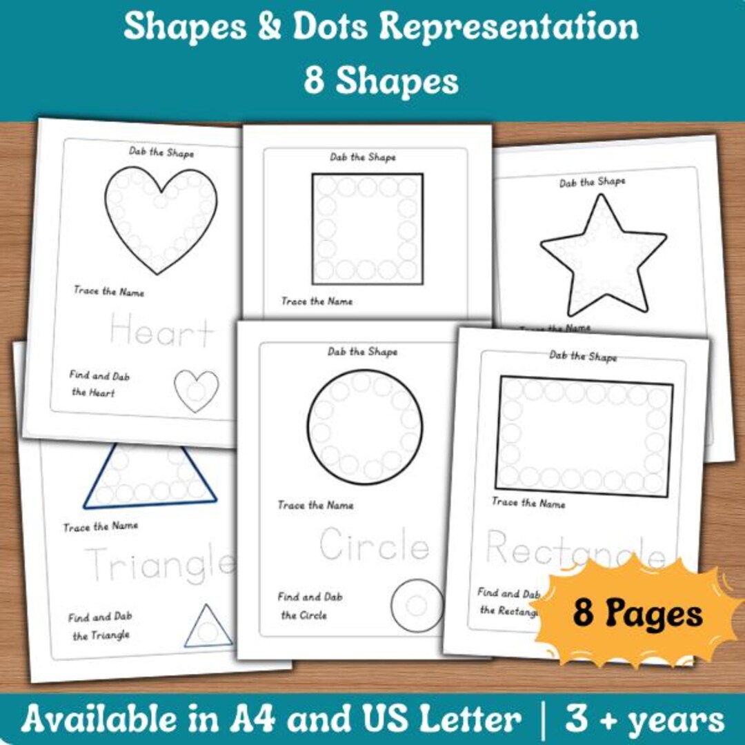 8 Shapes Dot Marker & Tracing Sheets | Early Geometry and Writing - Etsy