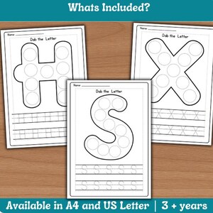Alphabet Dab a Dot Worksheets A-Z, Letter Tracing Practice, Do-a-dot ...