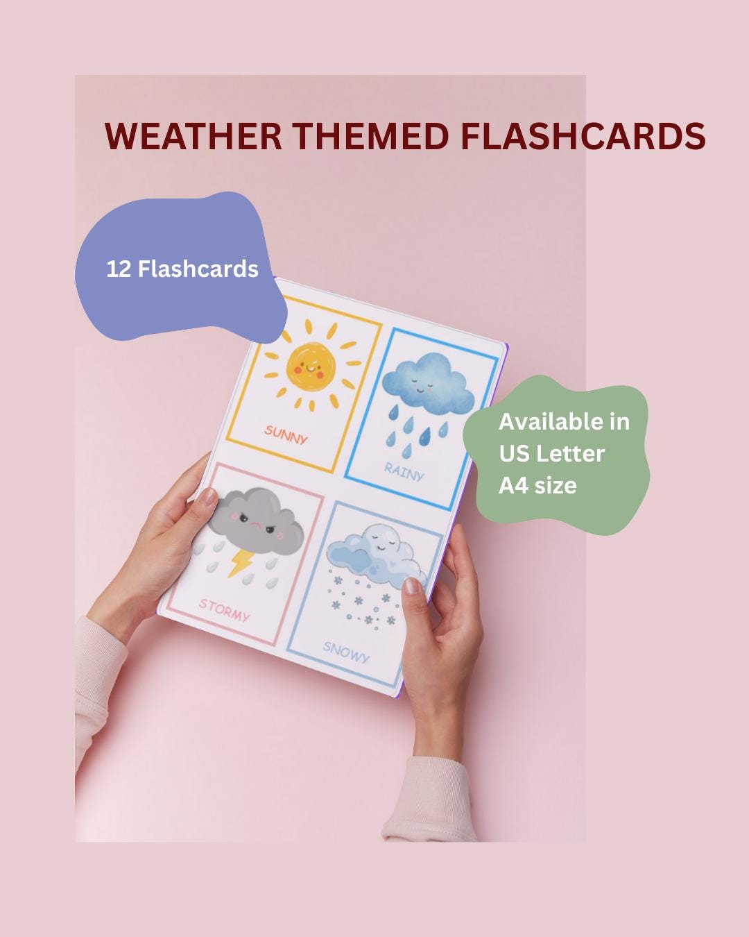 Montessori Weather Flashcards for Kids | Nature Study and Science ...