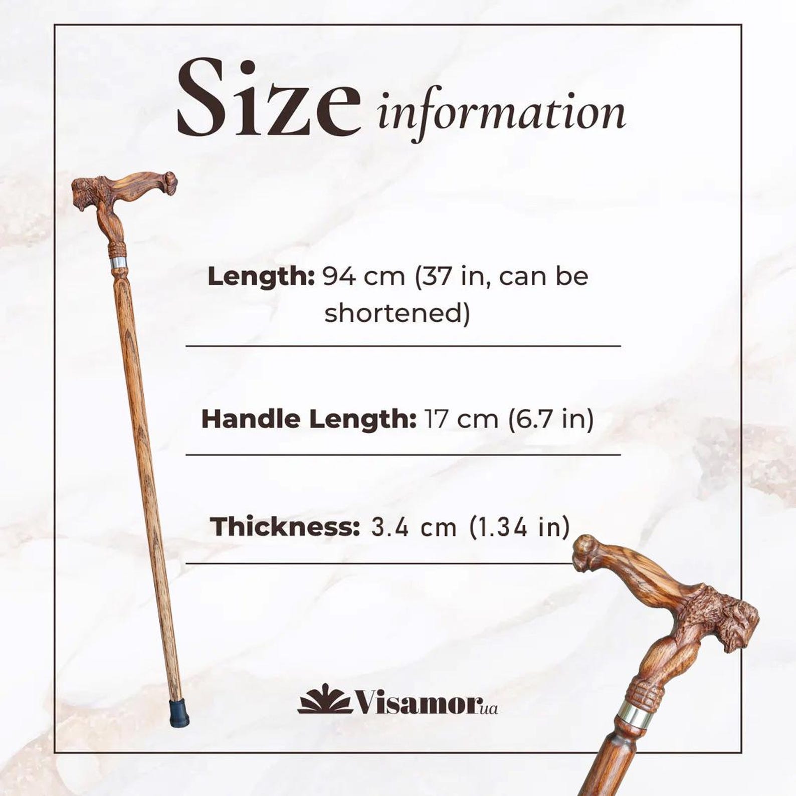 Stylish Wooden Walking Cane for Men With Hand Carved Buffalo Handle ...