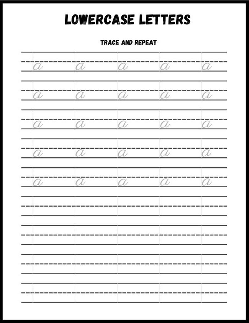 100 Pages Alphabet Tracing Uppercase Lowercase Printable - Etsy
