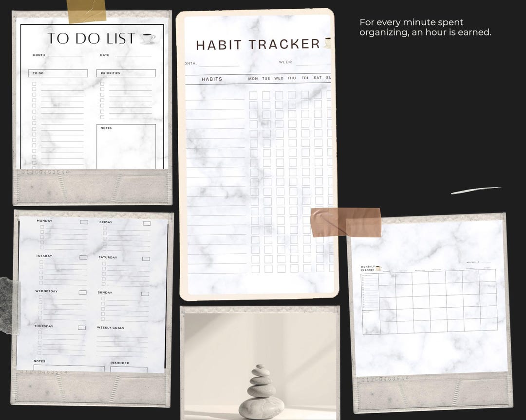 Minimal Planner Printable | Daily Weekly Monthly Planner | Habit ...