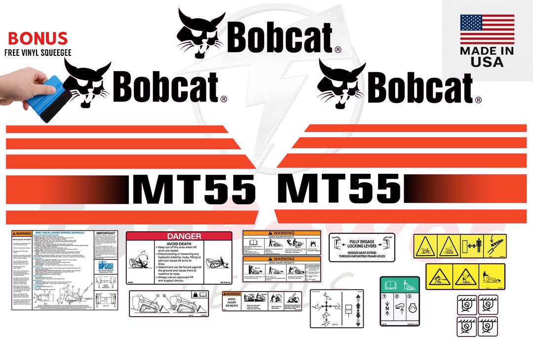 Fits Bobcat MT55 Decal Kit MINI Skid Steer 8 YEAR 3M VINYL - Etsy