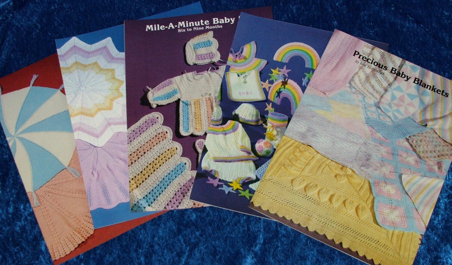 Lot 5 Knit & Crochet BABY PATTERN BOOKS Round Blanketsmile A ...