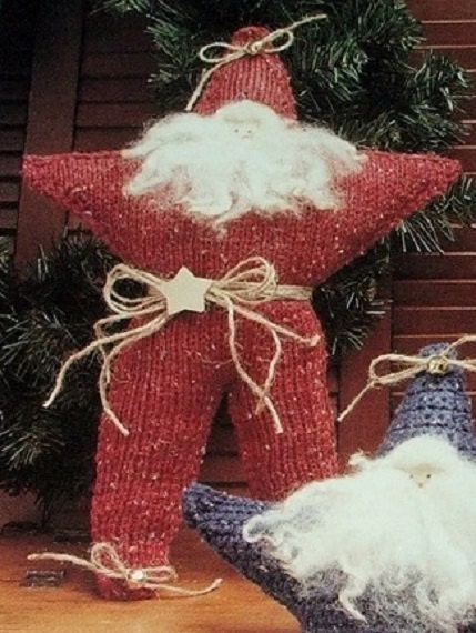 PDF Pattern Santa is A Country Star KNIT and CROCHET Santa Star ...
