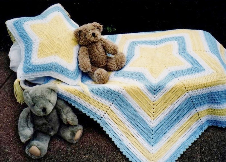 Pdf Pattern. Crochet BABY STAR AFGHAN & Matching Pillow. Easy - Etsy