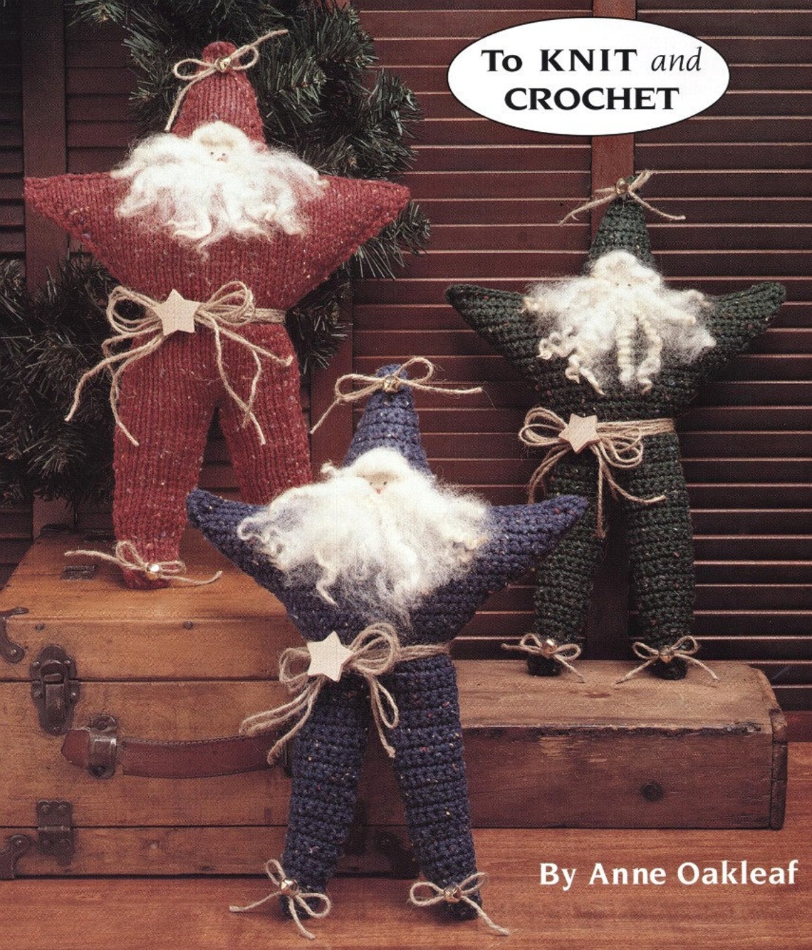 PDF Pattern Santa is A Country Star KNIT and CROCHET Santa Star ...
