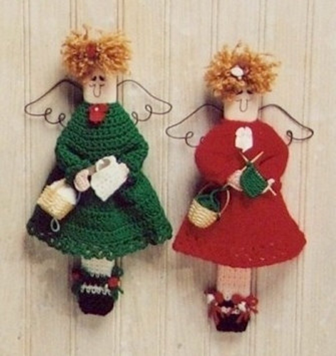 PDF Pattern STITCHING ANGELS to Knit and Crochet - by Jao - Wall Decor ...