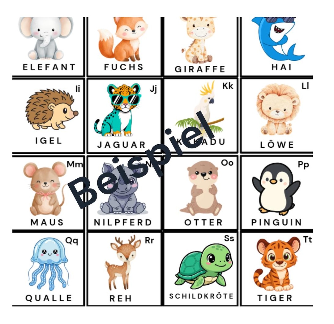 Flashcards for Children Featuring Animals A-Z / All Kinds of Animals - Etsy