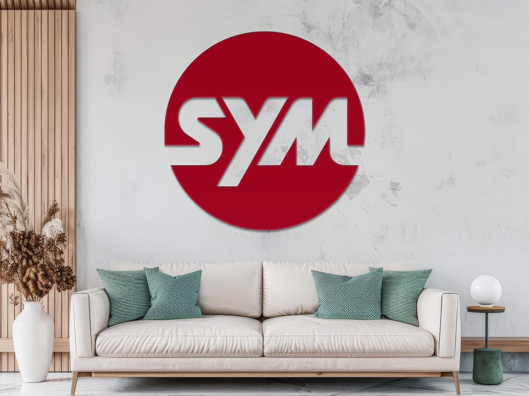 Sym Acrylic Wall Art, SYM Logo Plexi Glass Sign, Modern Motorcycle Room ...