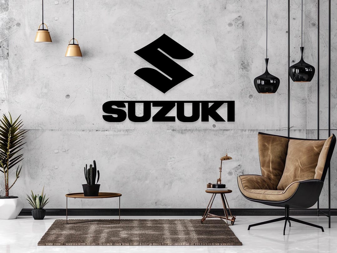 Suzuki Metal Wall Art, Steel Logo Sign, Modern Garage Workshop Decor ...