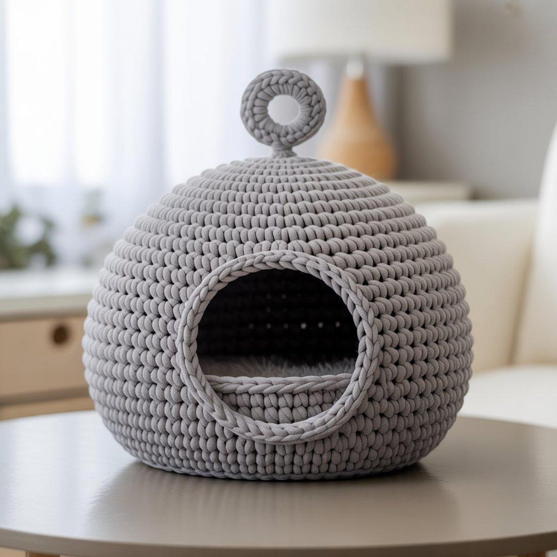 Crochet Pet House Pattern PDF | Igloo Style Cat & Small Dog Bed ...