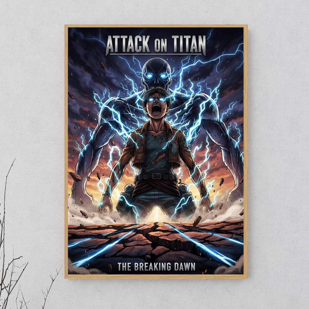 Attack on Titan Wall Art Anime Poster Titan Transformation Lightning ...