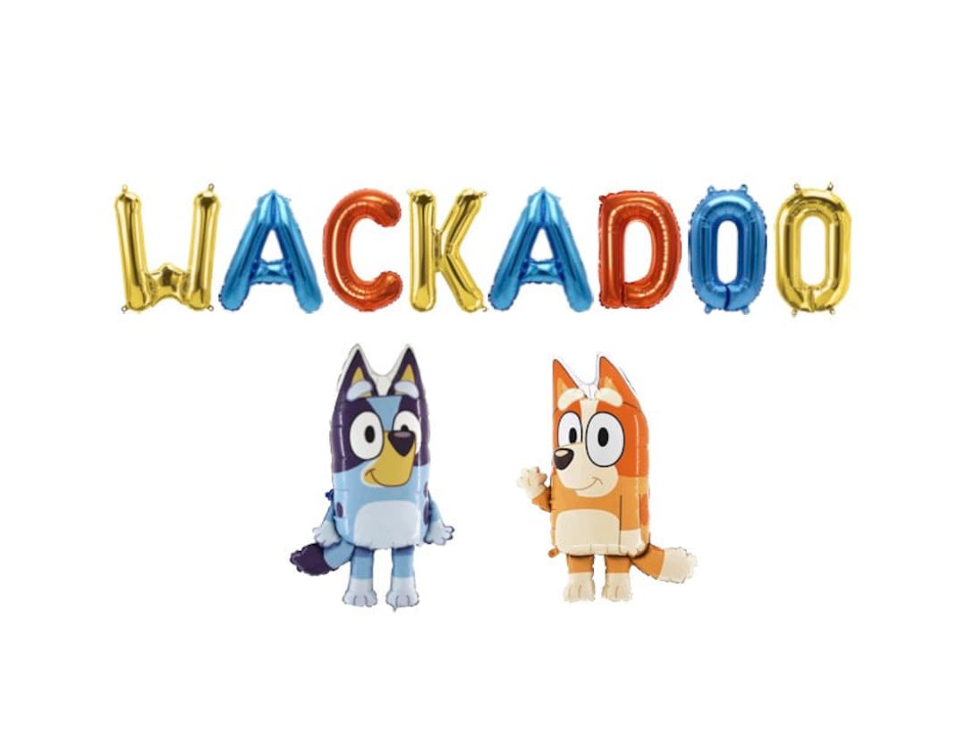 Bluey Dog Birthday WACKADOO Balloon Banner Wackadoo Im Two Themed Party ...