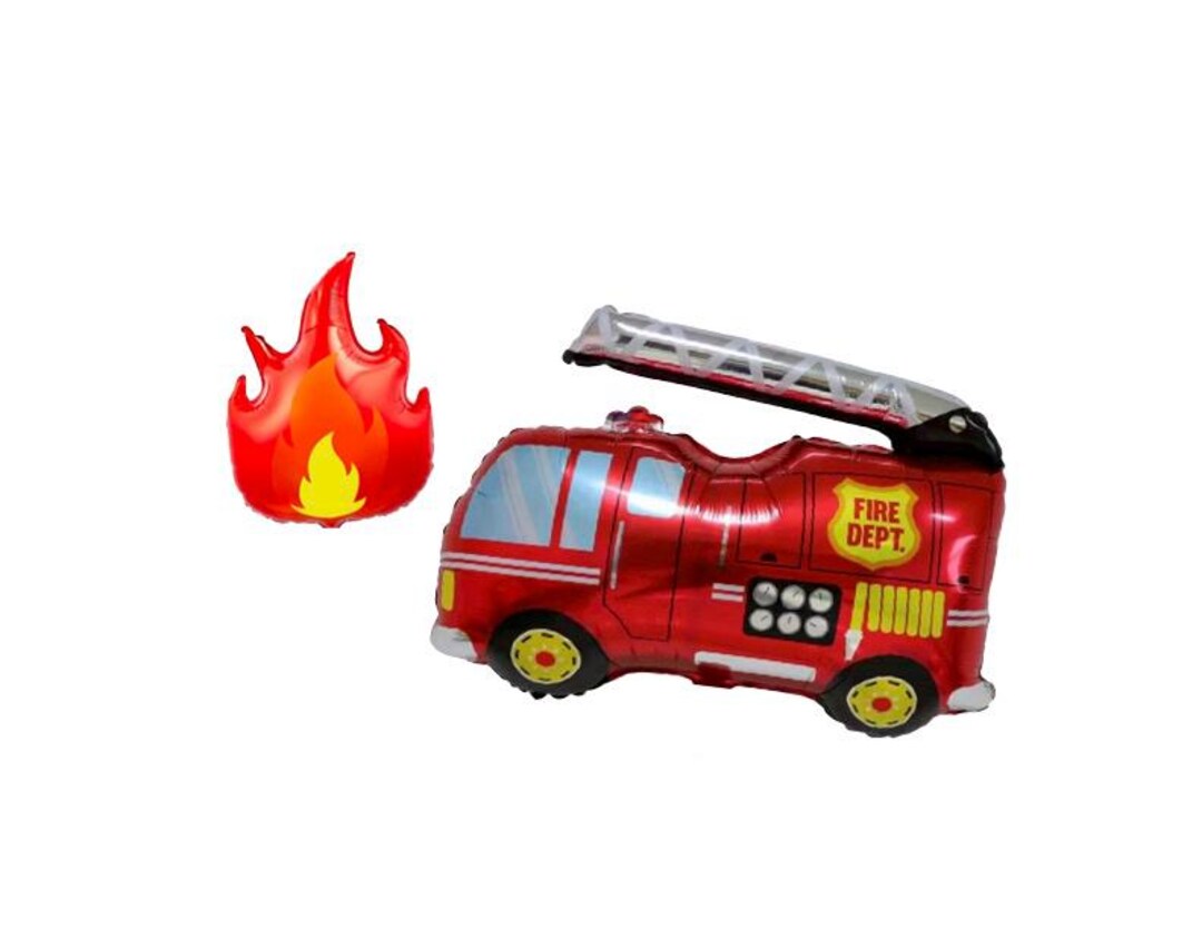 Fire Truck Balloon - Firefighter - Flame Balloon - Sound the Alarm ...