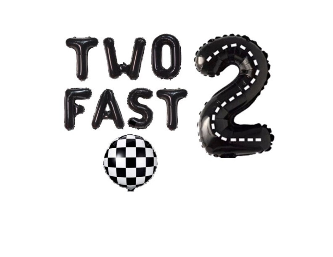 Two Fast Race Car Decorations TWO FAST Balloon Banner Large Number 2 ...