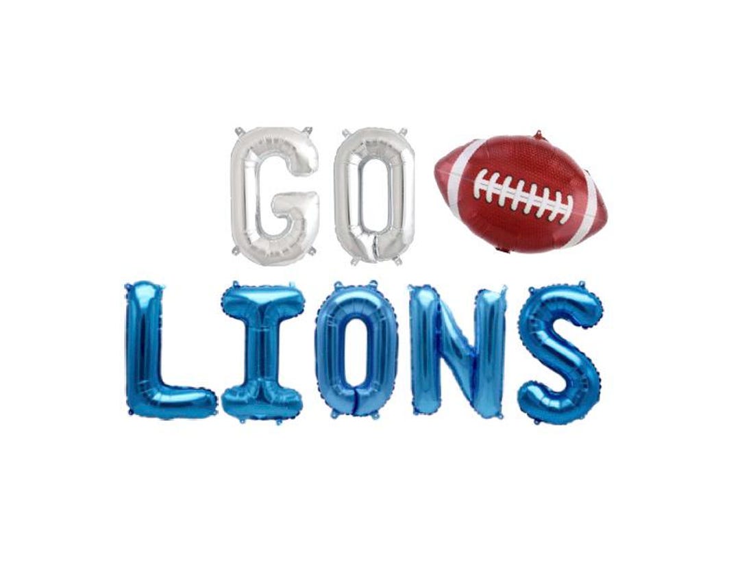 Go Lions Balloon Banner Detroit Lions Balloons, Super Bowl Party, Super ...