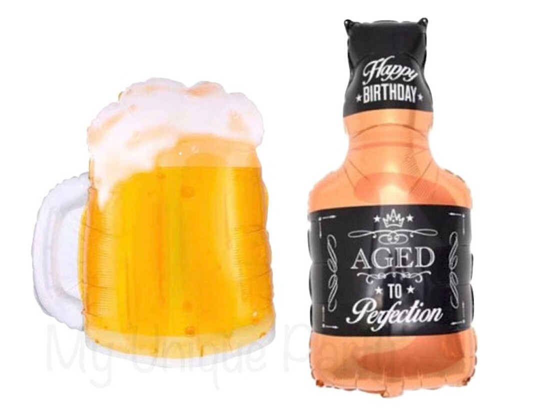Beer Mylar Balloon Whiskey Balloon Birthday Balloons Milestone Birthday ...