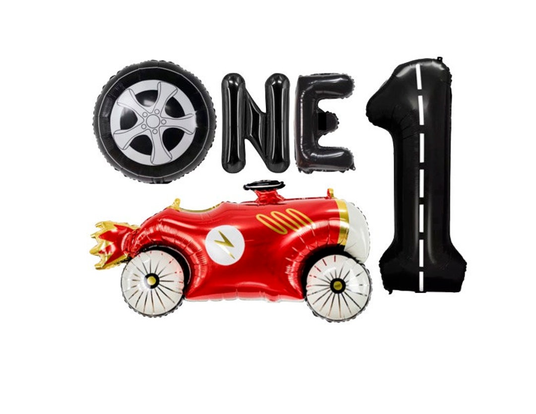 Fast One Race Car Themed Birthday, One Balloons, Wheel Balloon, Red ...