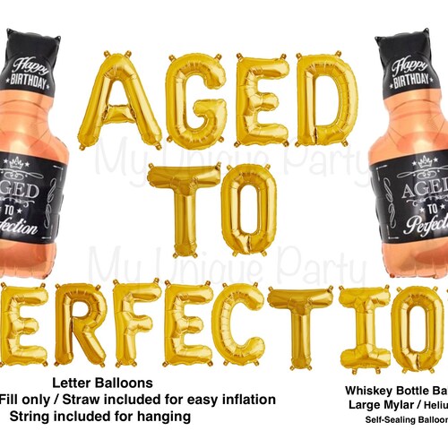 Whiskey Balloon Aged to Perfection Happy Birthday Balloon - Etsy