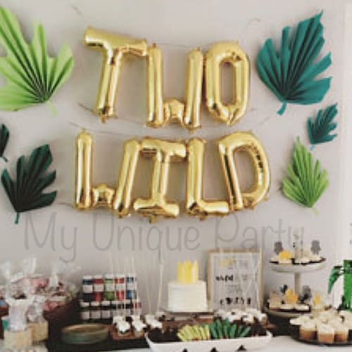 Two Wild Backdrop Safari Banner Boy 2nd Birthday Jungle - Etsy